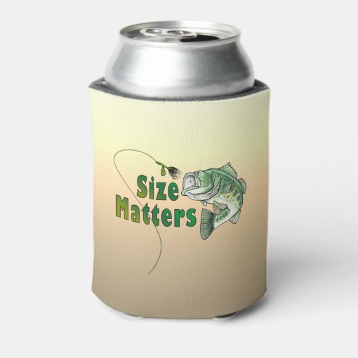 Size Matters Bass Funny Fishing Can Cooler | Zazzle
