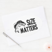 Size Matters! Funny Fishing Design Oval Sticker | Zazzle