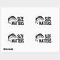 Size Matters! Funny Fishing Design Oval Sticker | Zazzle