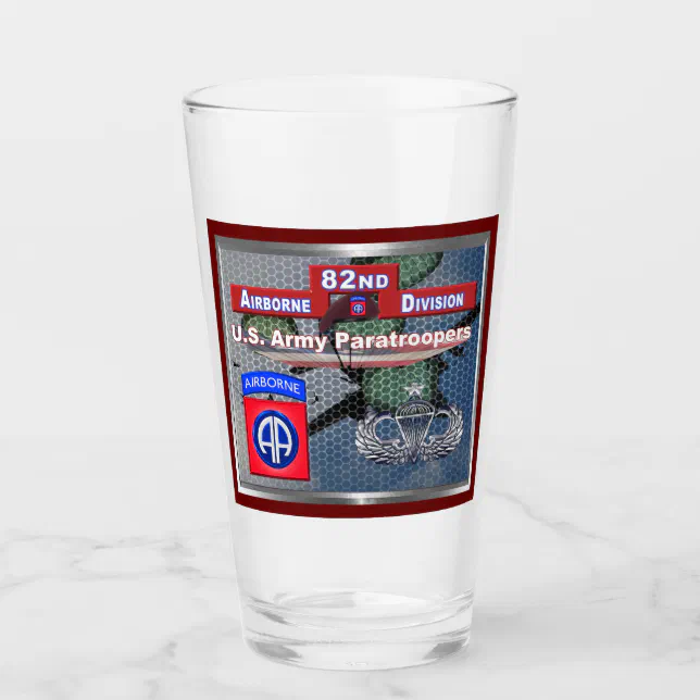 Sizzling Senior Jump Wings 82nd Airborne Division Glass | Zazzle