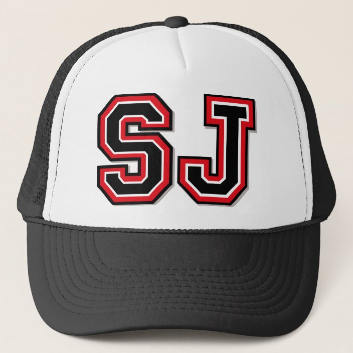 'SJ' Monogram Trucker Hat | Zazzle.com