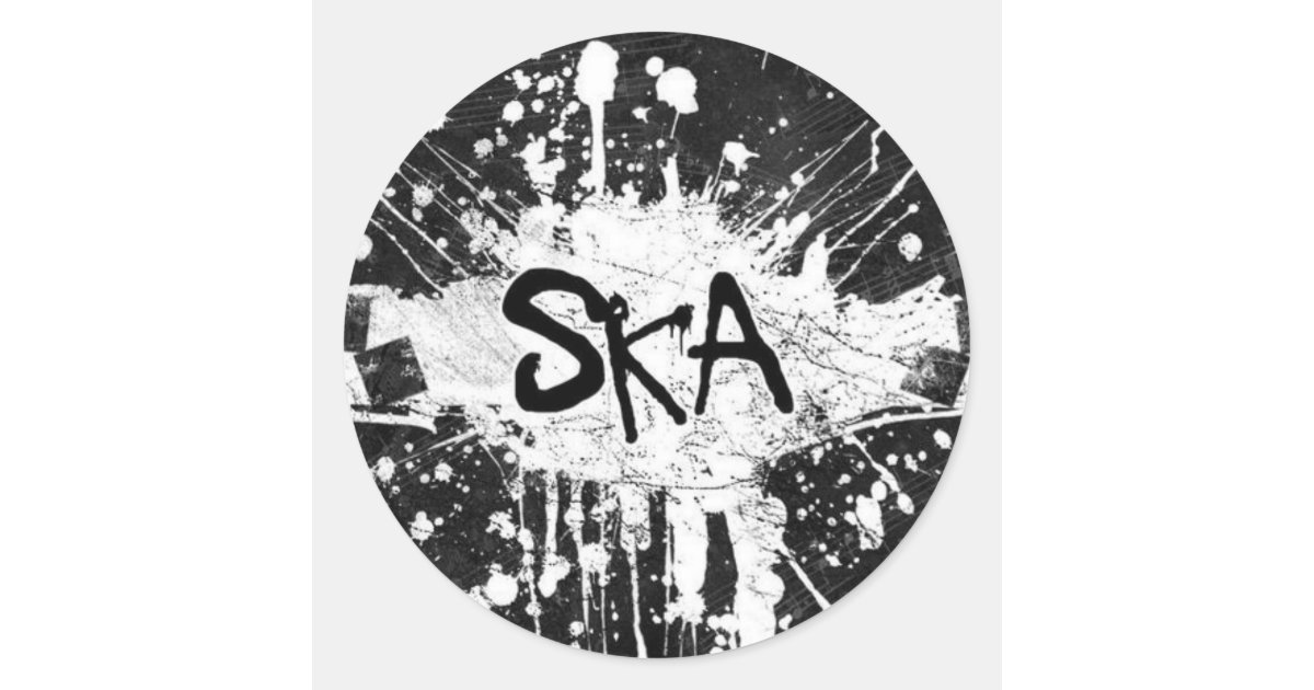 Ska music checkered old school punk rock 80's classic round sticker ...