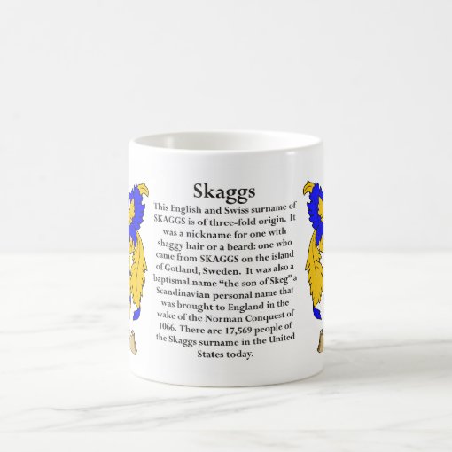 Skaggs, the Origin, the Meaning and the Crest Coffee Mug | Zazzle
