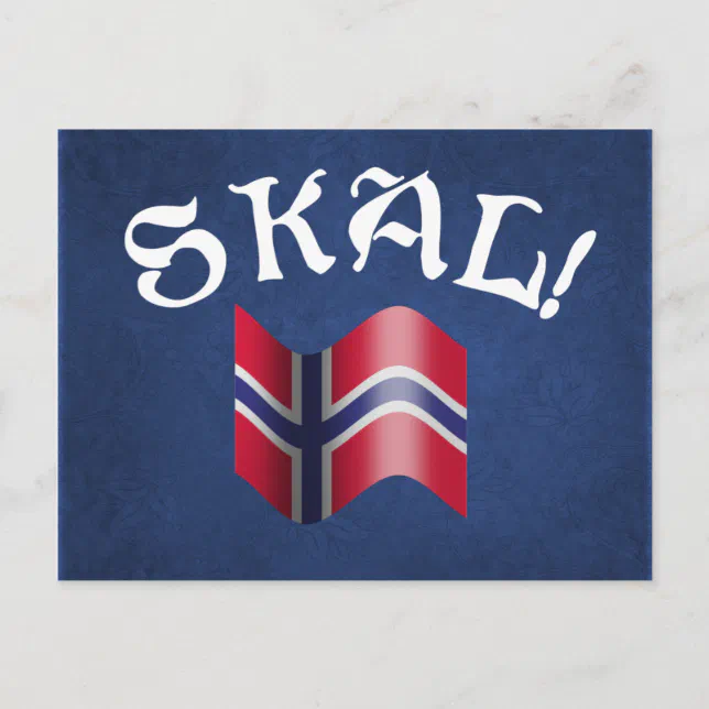 Skal Norwegian Flag Norway Drinking Toast Postcard | Zazzle