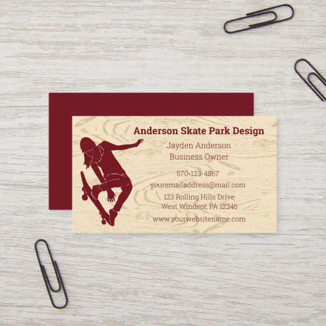 Skate Park, Skateboarding Themed, Skateboard Business Card | Zazzle