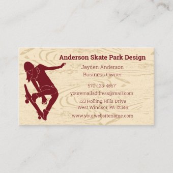 Skate Park, Skateboarding Themed, Skateboard Business Card | Zazzle