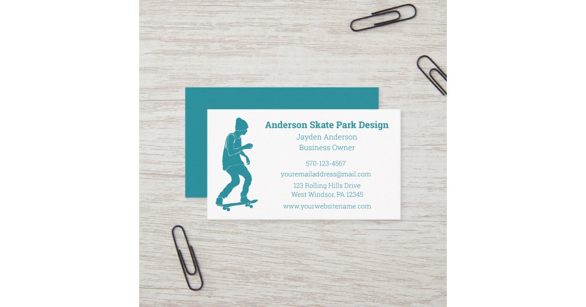 Skate Park, Skateboarding Themed, Skateboard Business Card | Zazzle