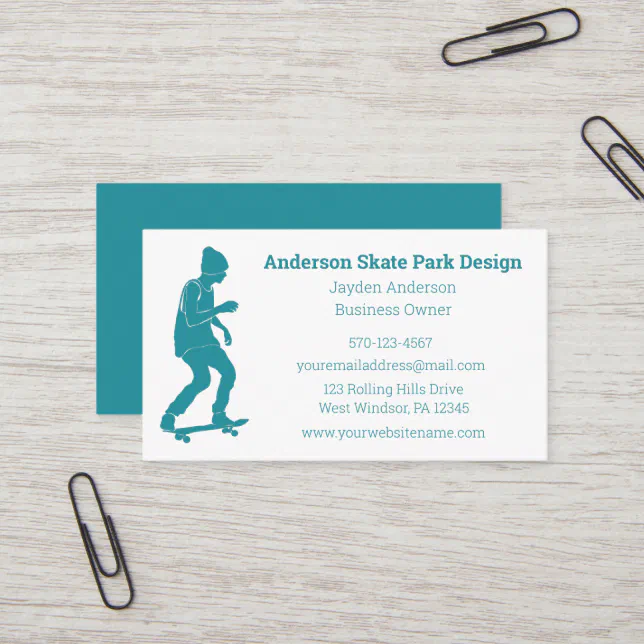 Skate Park, Skateboarding Themed, Skateboard Business Card | Zazzle