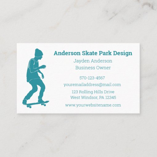 Skate Park, Skateboarding Themed, Skateboard Business Card | Zazzle