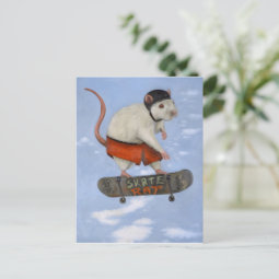 Skate Rat Postcard | Zazzle