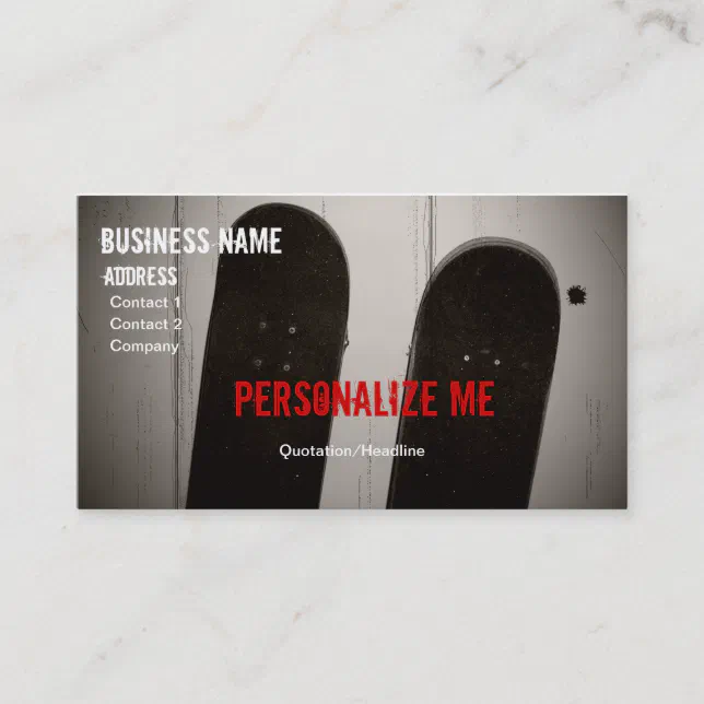 Skateboard business card (Personalize) | Zazzle