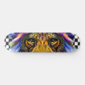 Skateboard Checkered Retro Cool Lion Eyes | Zazzle