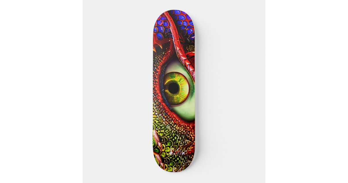 Skateboard Dragon Retro Cool Eye | Zazzle