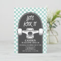Skateboard Let's Kick It Birthday Invitation | Zazzle