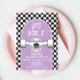 Skateboard Let's Kick It purpl Birthday Invitation | Zazzle