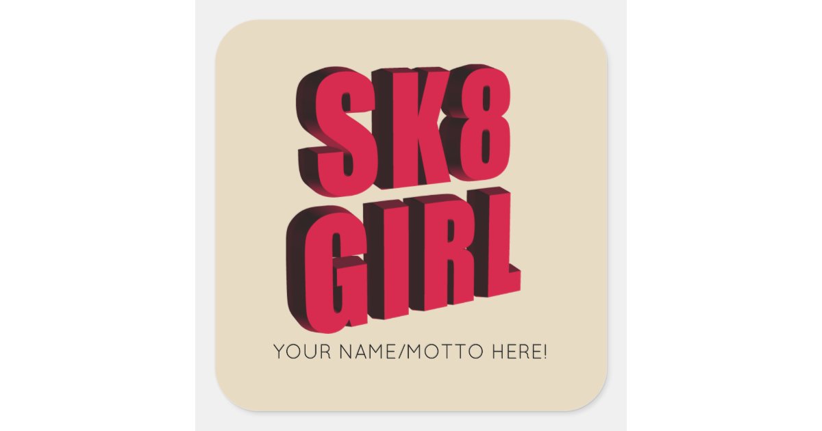 Skateboard Logo Square Sticker | Zazzle