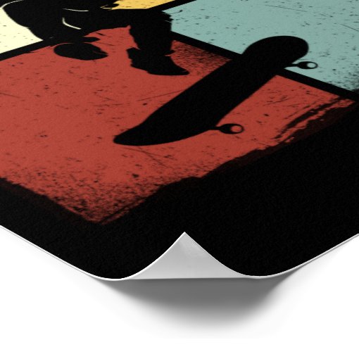 Skateboard Skateboarder Retro Skater Vintage 80S Poster | Zazzle