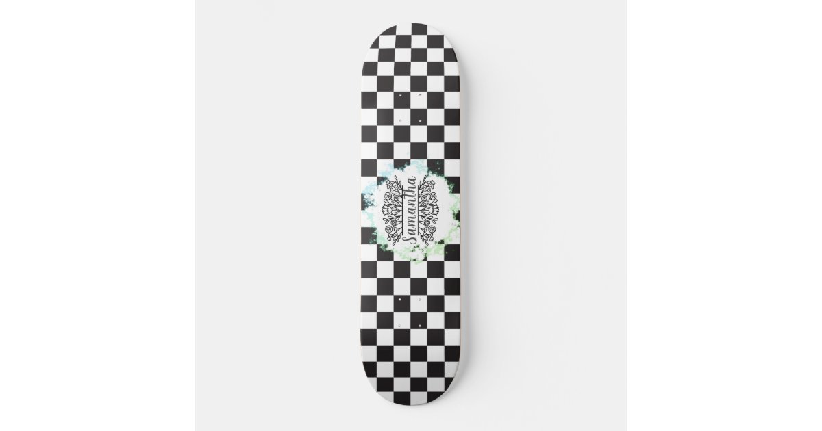 Skateboard squares checkerboard pattern | Zazzle