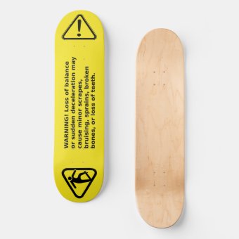 skateboard warning label with pictograms | Zazzle