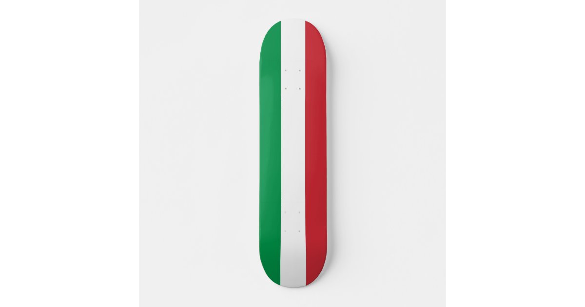 Skateboard with flag of Italy | Zazzle