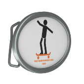 Skateboarder on his skateboard custom belt buckle | Zazzle