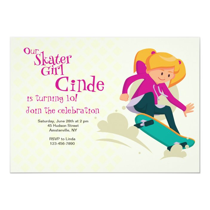 Skater Girl Invitation | Zazzle.com
