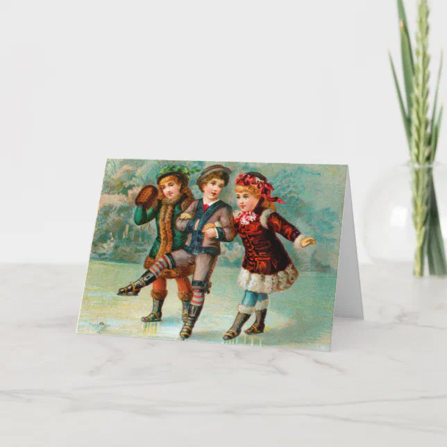 Skating Trio Greeting Card | Zazzle