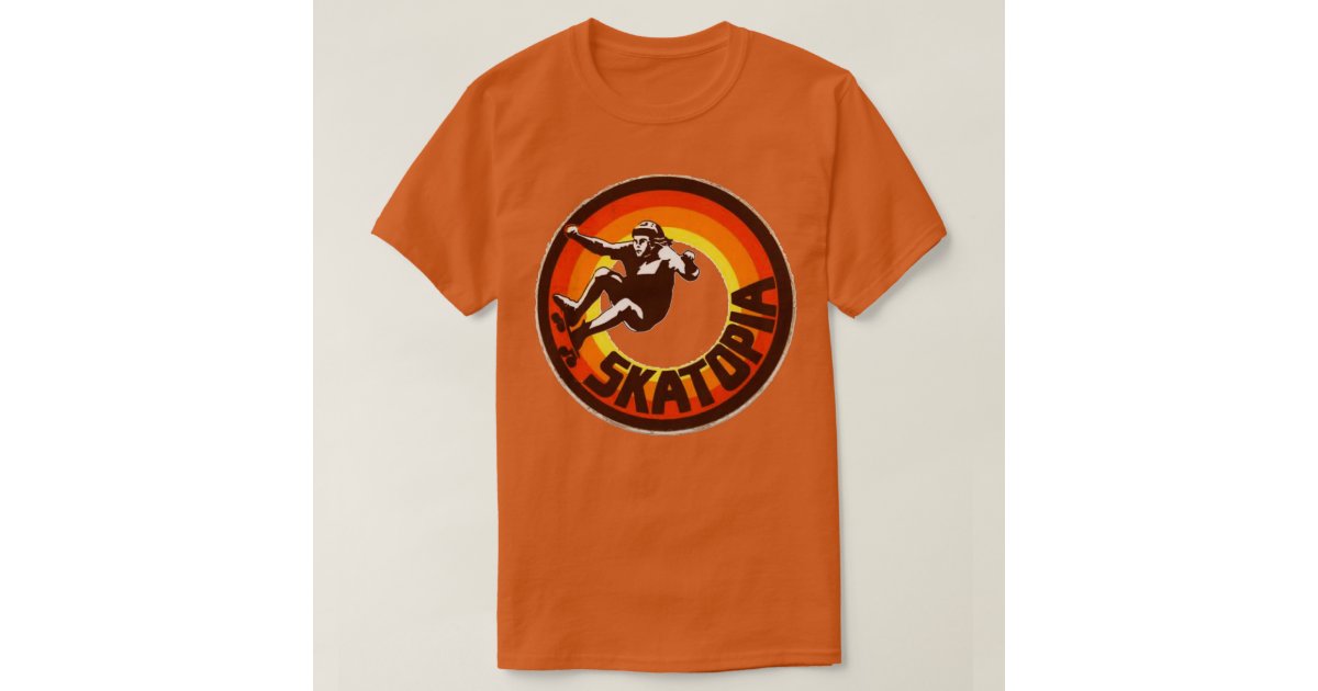 Skatopia retro skateboard design T-Shirt | Zazzle