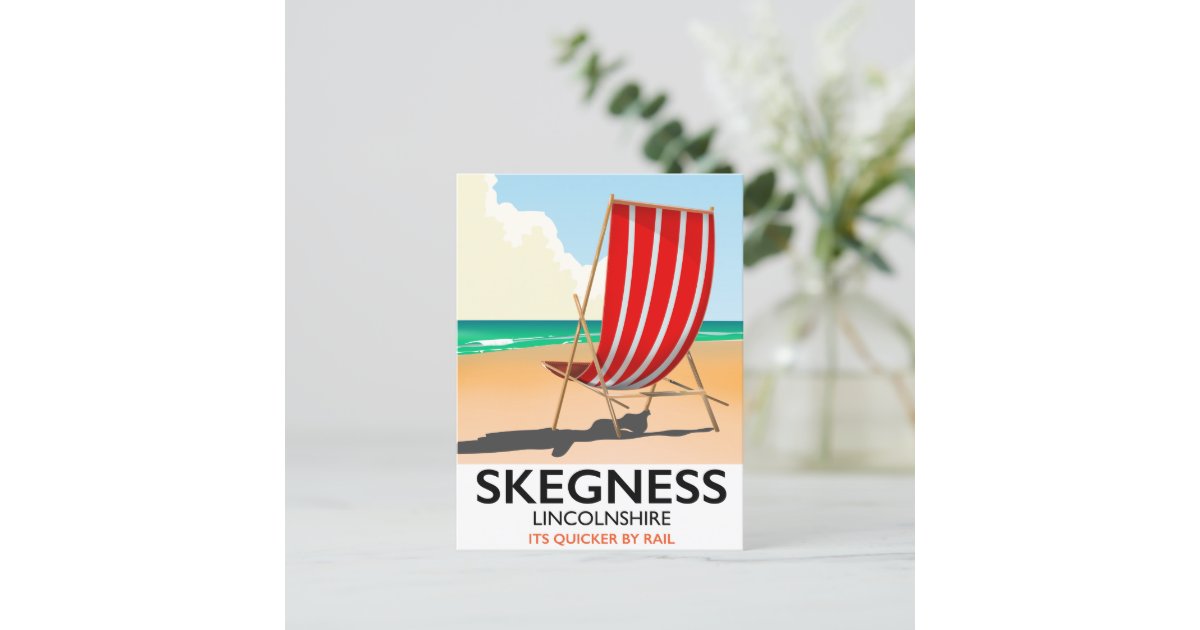 Skegness Lincolnshire beach poster Postcard | Zazzle
