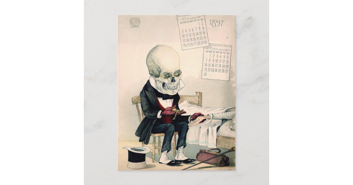 Skeletal Last Rites Postcard | Zazzle