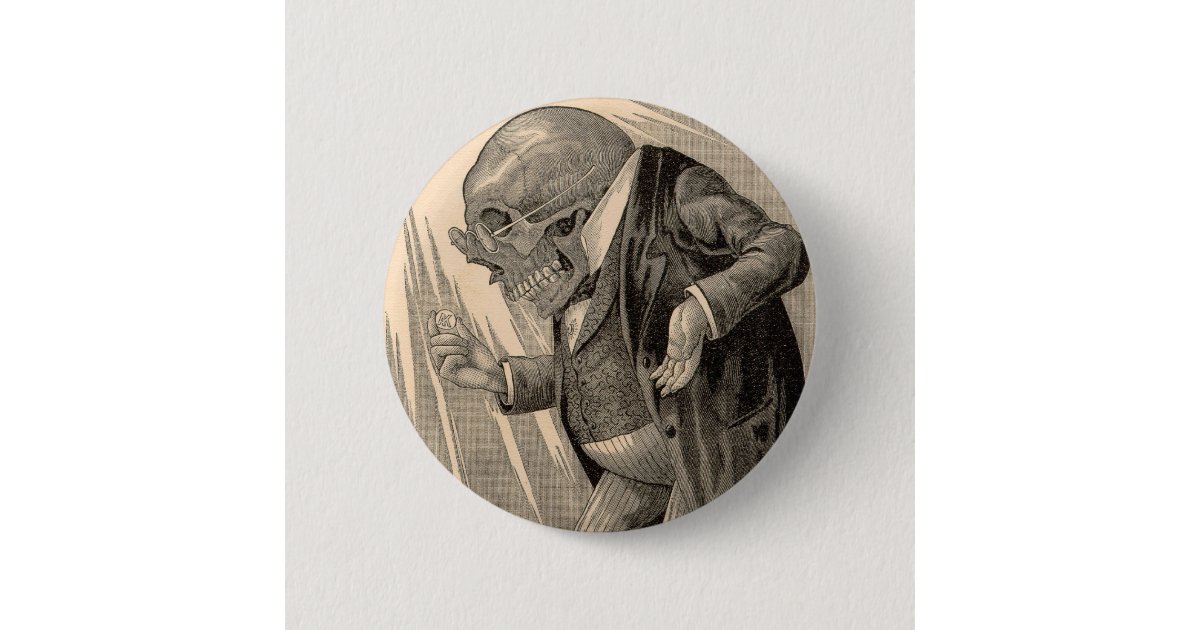 Skeletal Penny Saver Button | Zazzle