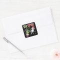 Skeleton 6 7 Christmas Six Seven Meme Xmas Square Sticker | Zazzle