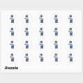 Skeleton as Police officer with Police hat Classic Round Sticker | Zazzle