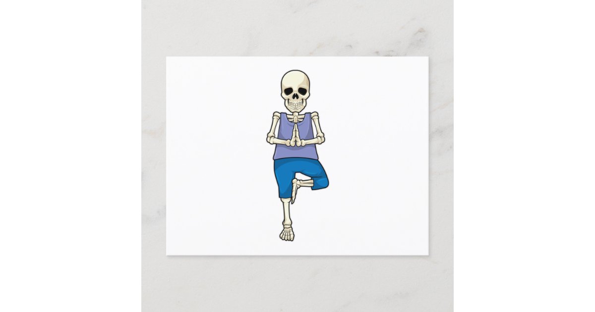 Skeleton at Yoga Stretching Postcard | Zazzle