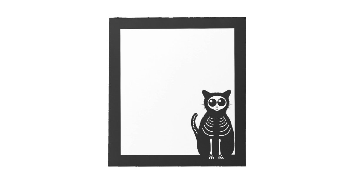 Skeleton Cat Halloween Notepad | Zazzle