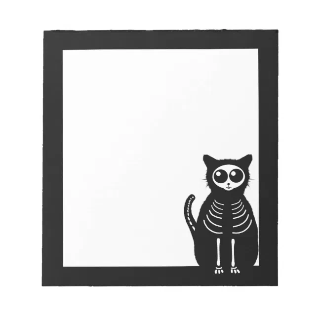 Skeleton Cat Halloween Notepad | Zazzle