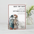 Skeleton Couple QR Code Gothic Wedding Save The Date | Zazzle