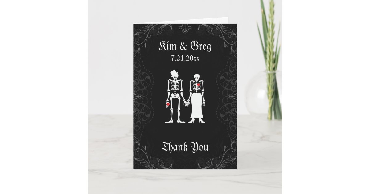 Skeleton Couple Thank You Card | Zazzle