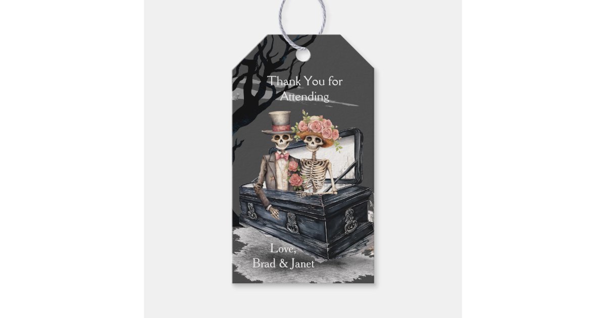 Skeleton Couple Wedding Gift Tags | Zazzle