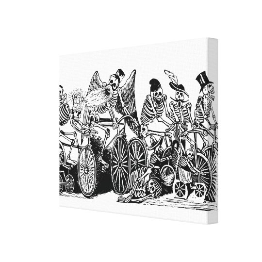 Skeleton Cyclists by José Guadalupe Posada Canvas Print | Zazzle.com