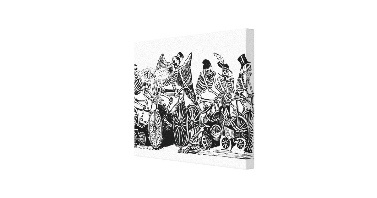 Skeleton Cyclists by José Guadalupe Posada Canvas Print | Zazzle.com