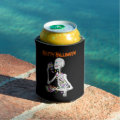 Skeleton Eating Halloween Candy Can Cooler | Zazzle