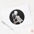 Skeleton Eating Halloween Candy Classic Round Sticker | Zazzle