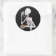 Skeleton Eating Halloween Candy Classic Round Sticker | Zazzle