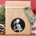 Skeleton Eating Halloween Candy Classic Round Sticker | Zazzle