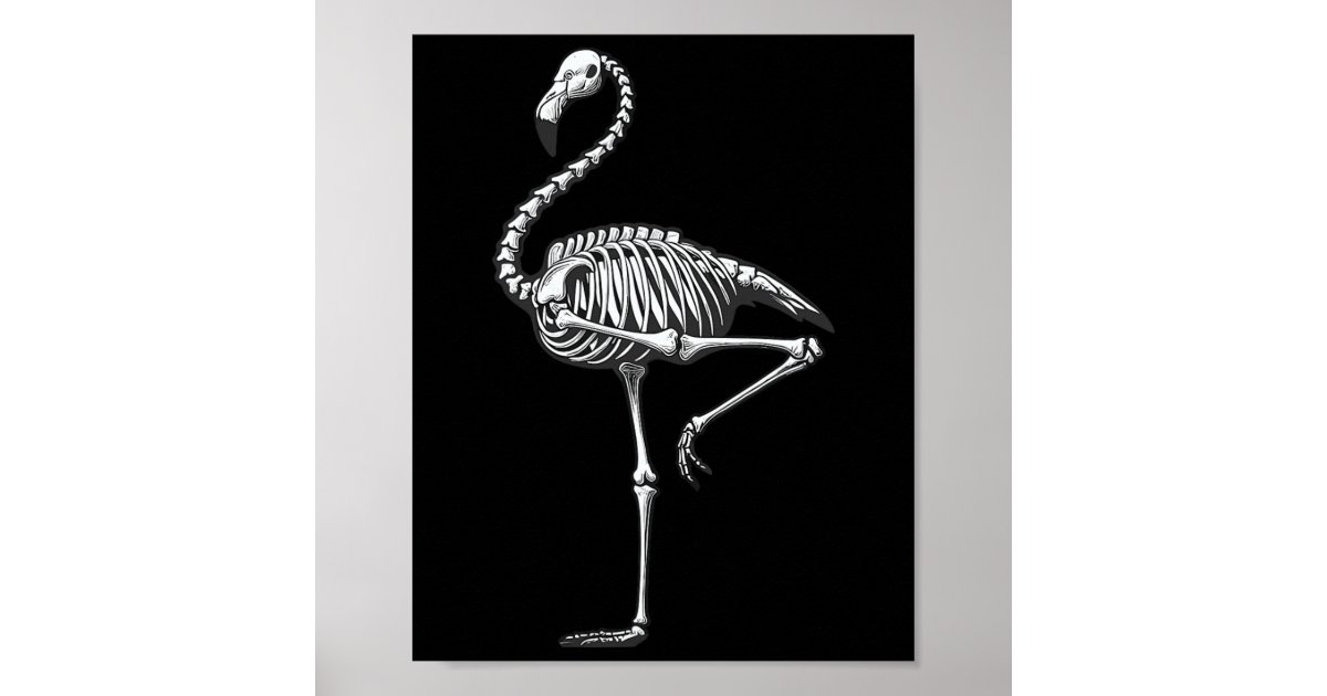 Skeleton Flamingo Halloween Poster | Zazzle