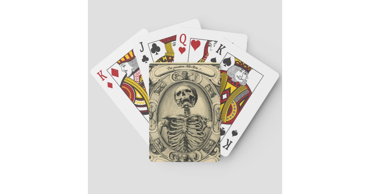 Skeleton, Gothic, Medieval Poker Cards | Zazzle