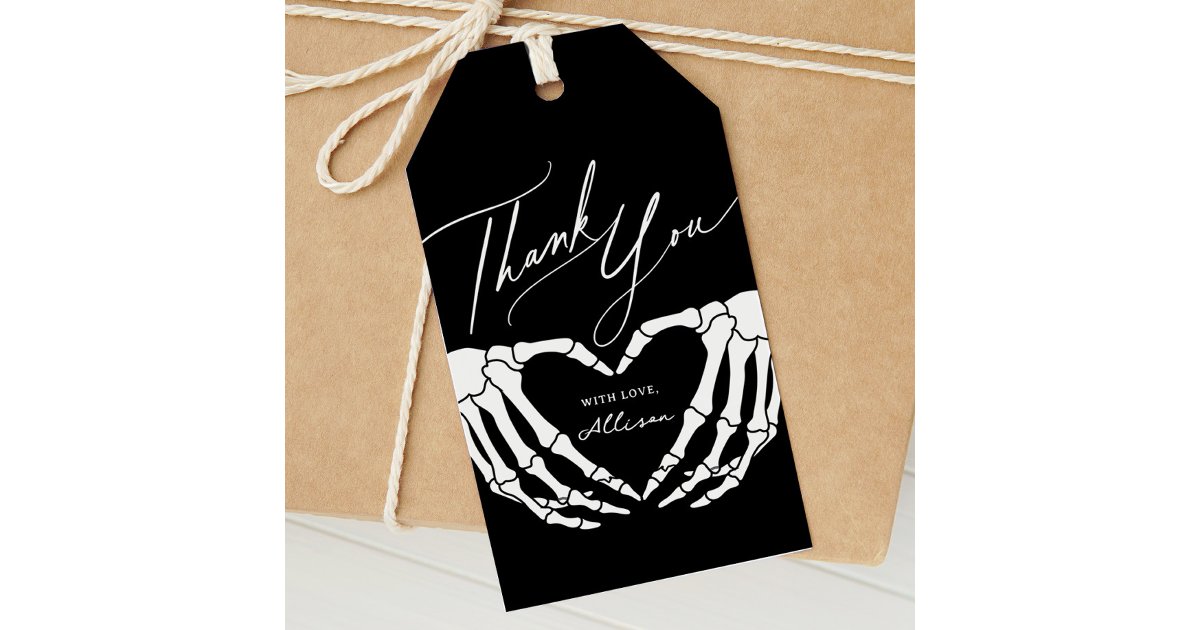 Skeleton Halloween Baby Shower Favor Tag | Zazzle