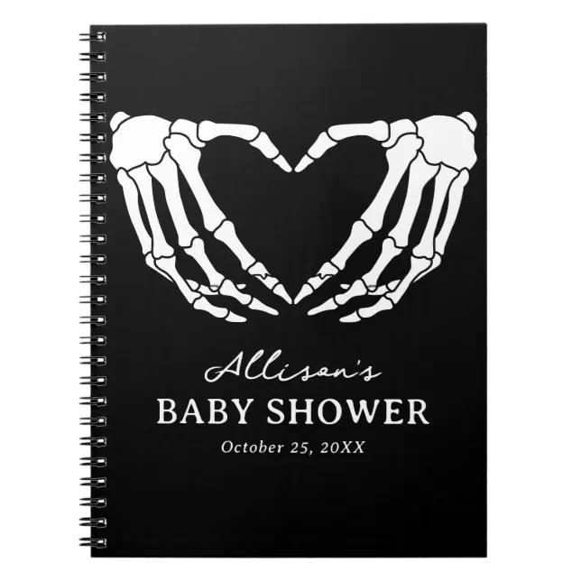Skeleton Halloween Baby Shower Guest Book | Zazzle