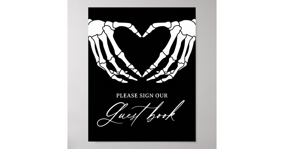 Skeleton Halloween Baby Shower Guest Book Sign | Zazzle